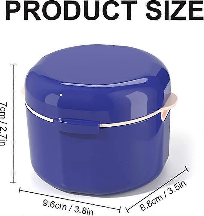 Denture shower box (blue) Portable denture box Double layer denture ...