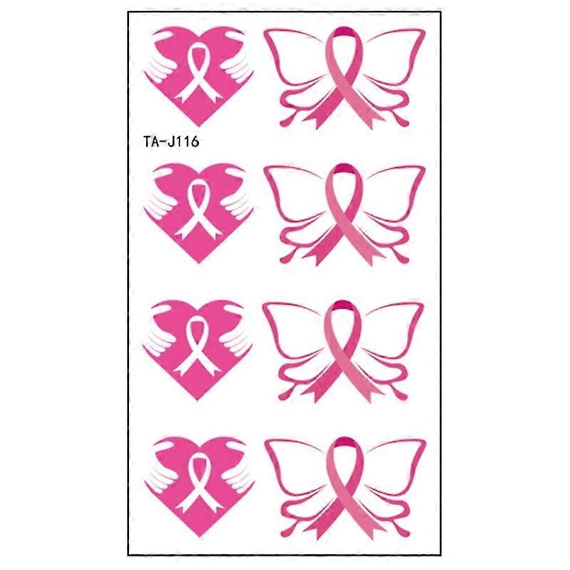 Pink Ribbon Stickers Temporary Tattooed Sticker Breast Cancers ...
