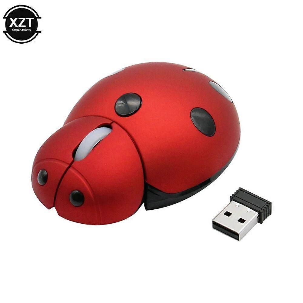 Wireless Laser Mini Ergonomic Computer Mouse Portable Creative Ladybug ...