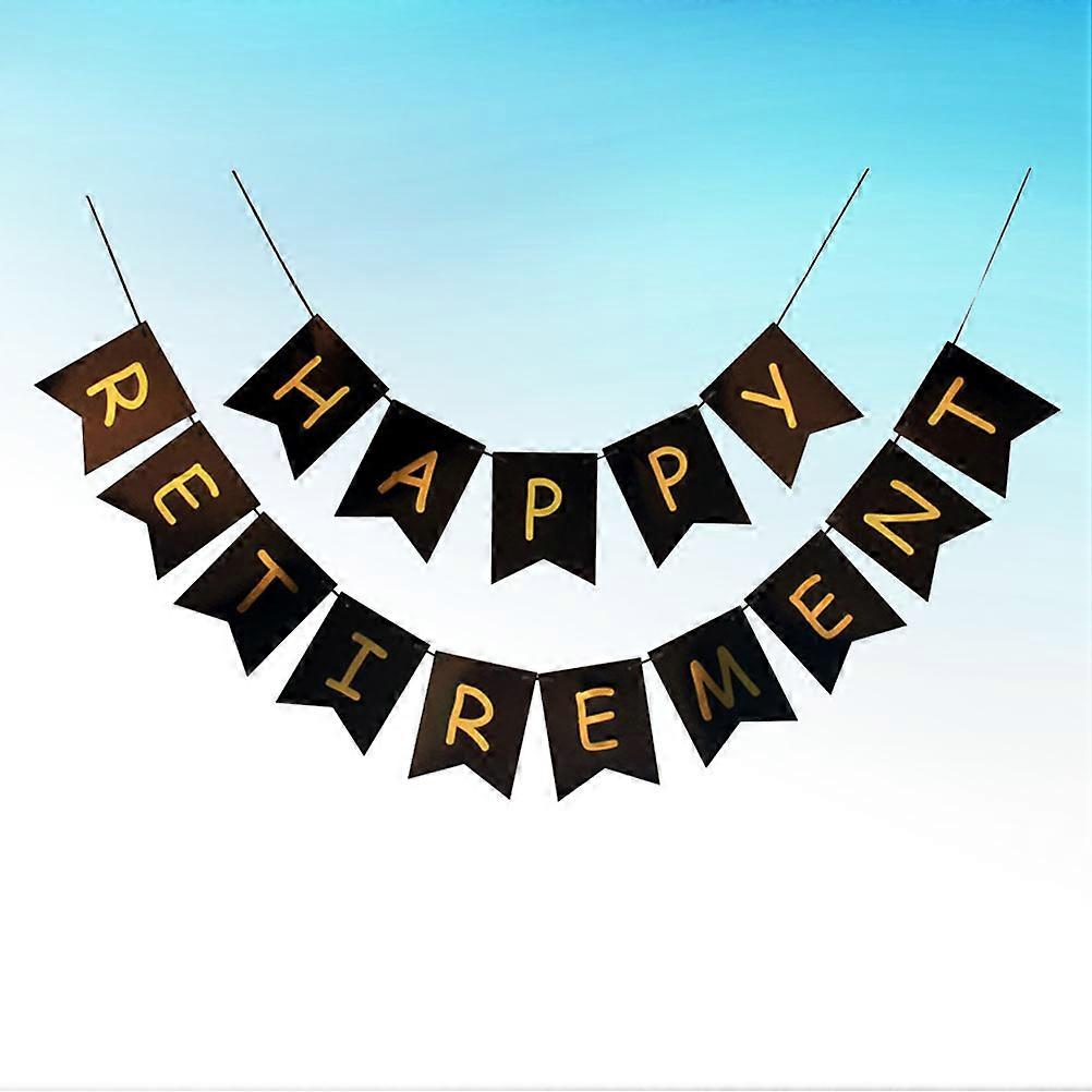 1 Set Retirement Paper Photo Banners Glitter Letter Printing Flag Set ...