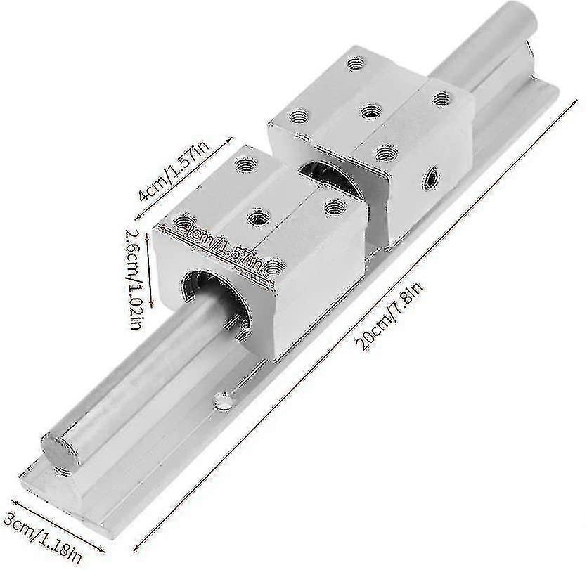Linear Bearing Slides Kit, Slide Guide Shaft Linear Rail + Bearing ...