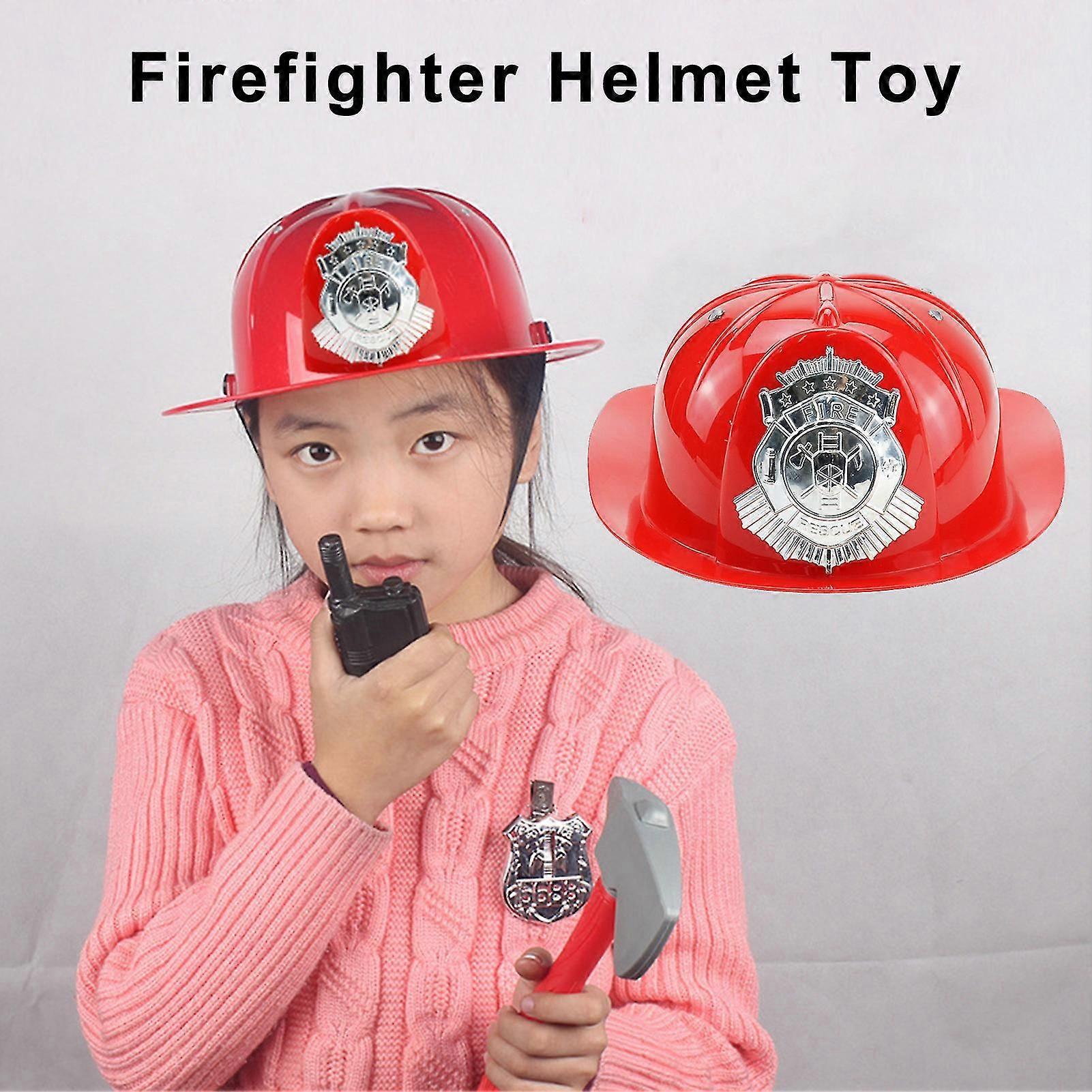 Children's plastic fire hat toy simulation helmet engineering hat play ...
