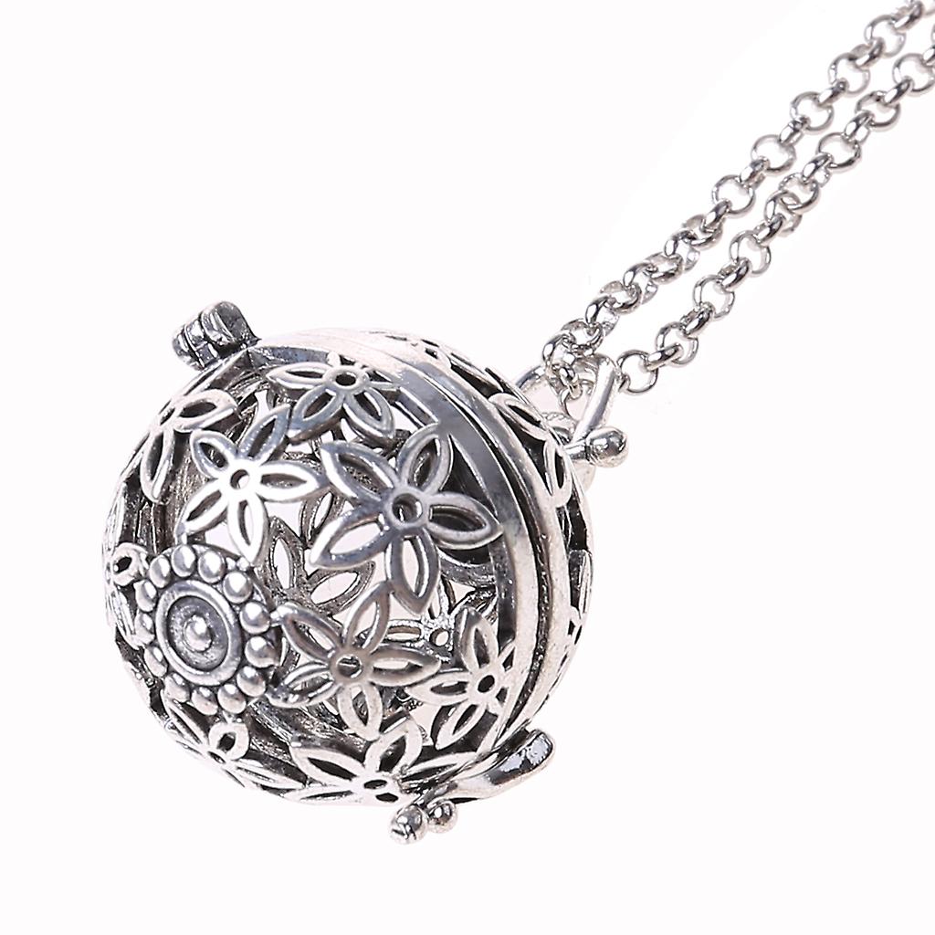 Antique Silver Necklace With Lava Stone Essential Oil Diffuser Pendant ...