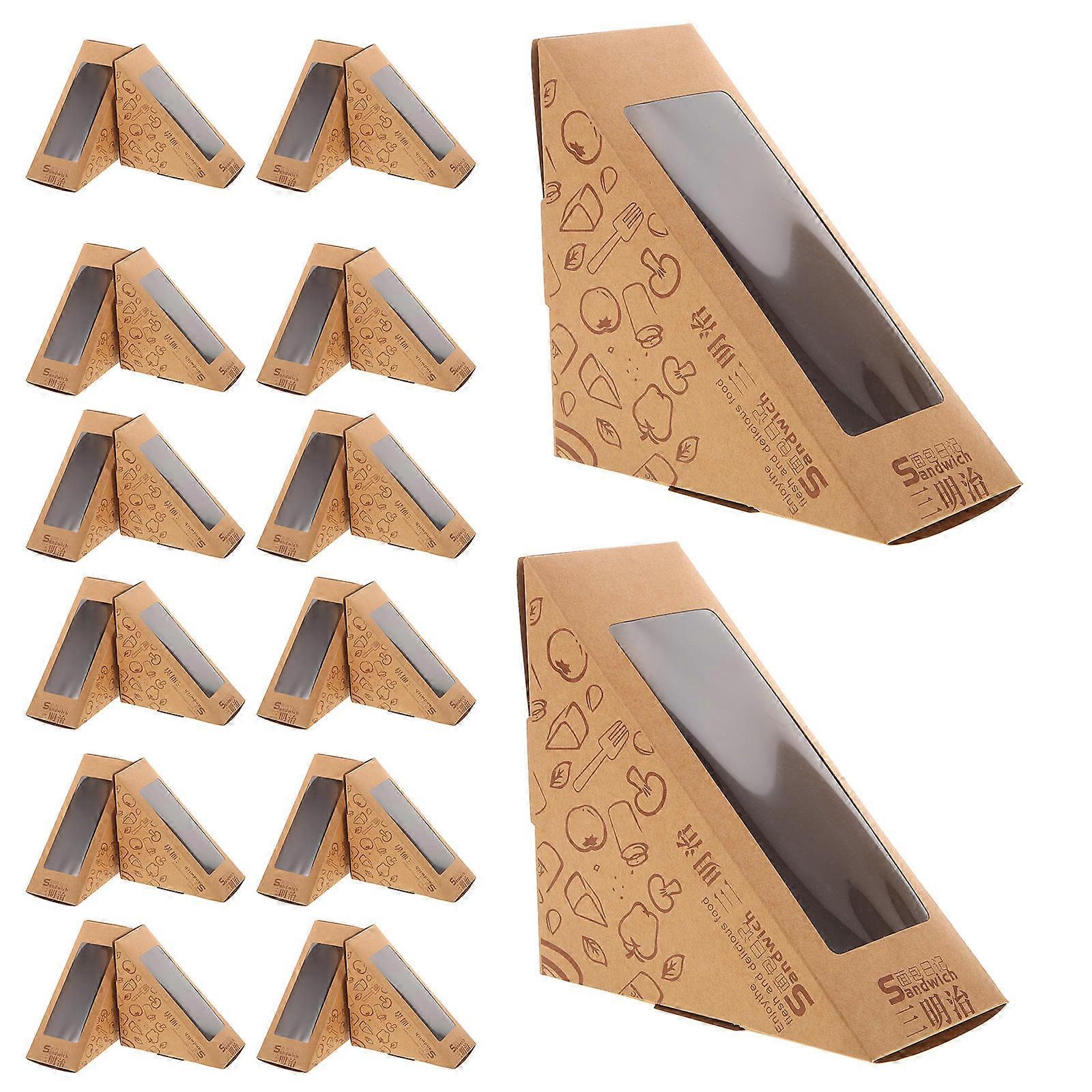 Window Dessert Box 100Pcs Brown with Window Design for Packing Sandwich ...