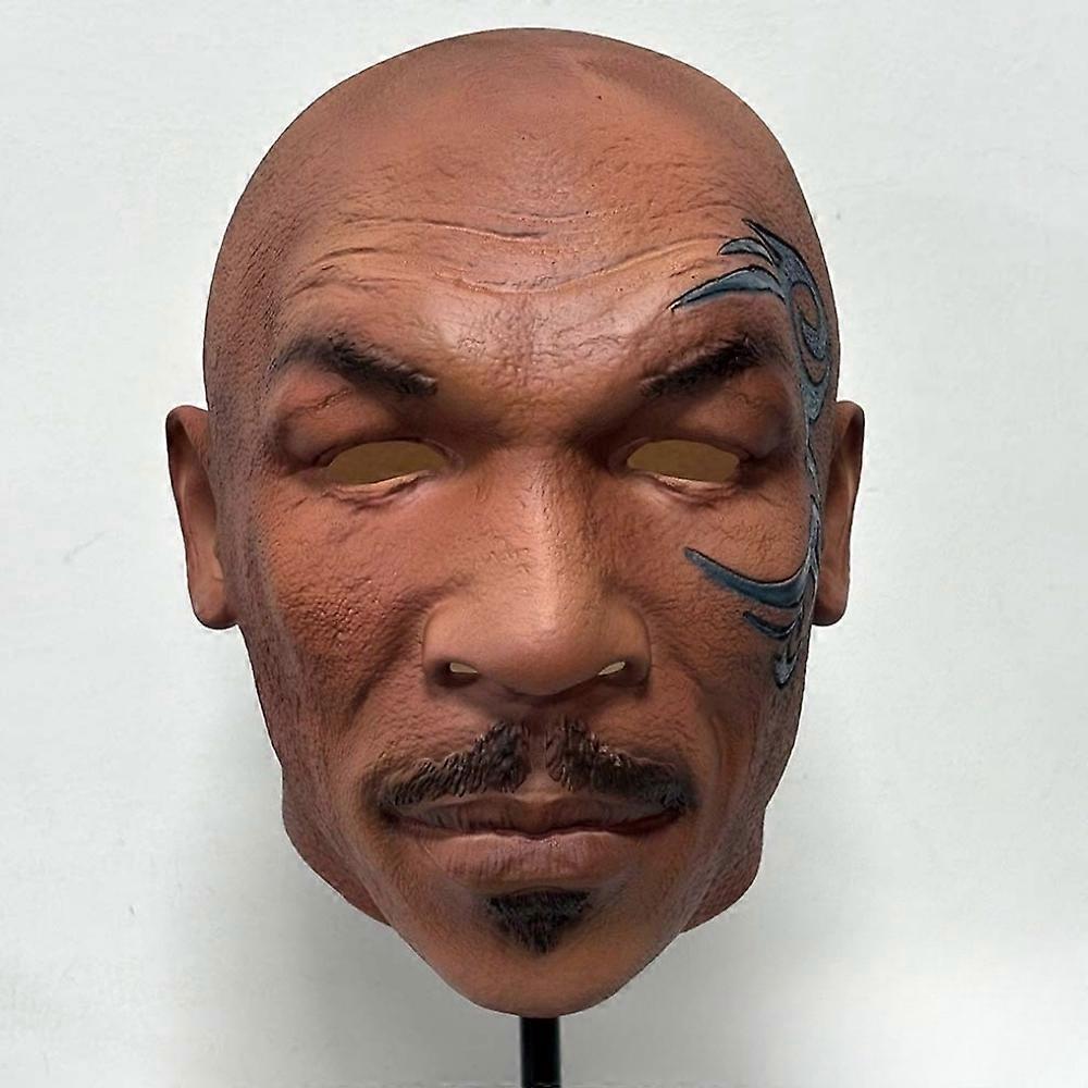 Mike Tyson Mask Man Boxing Champion Realistic Head Cover Fancy Dress ...