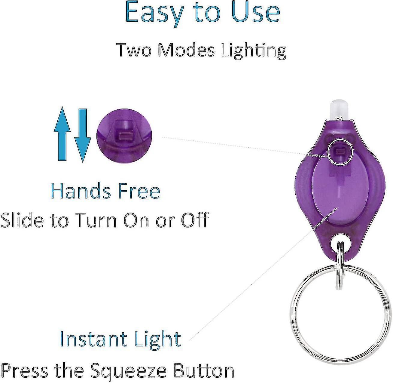 Pack Of 10 Uv Light Mini Led Keychain Torch Torch Key Ring Lights ...