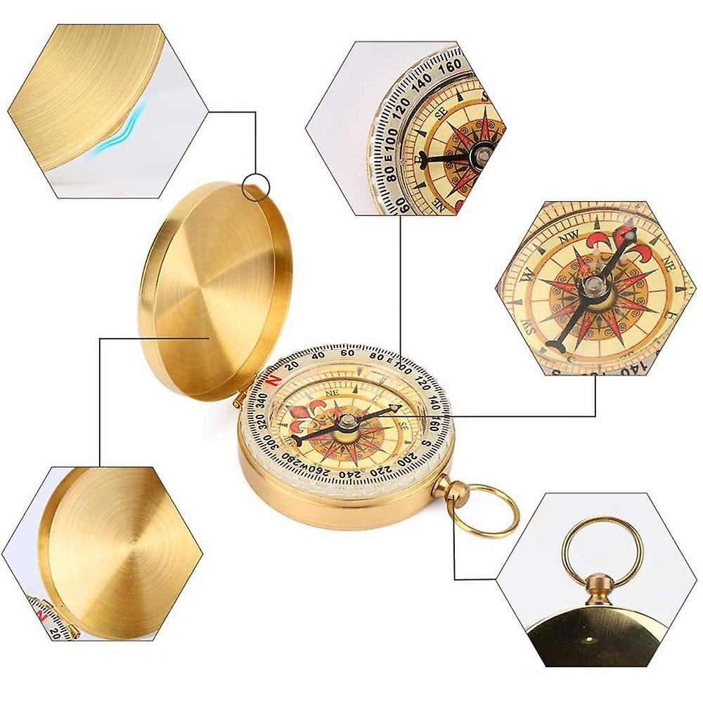 Compass Outdoor, Portable Brass Compass Pocket Compass Classic ...