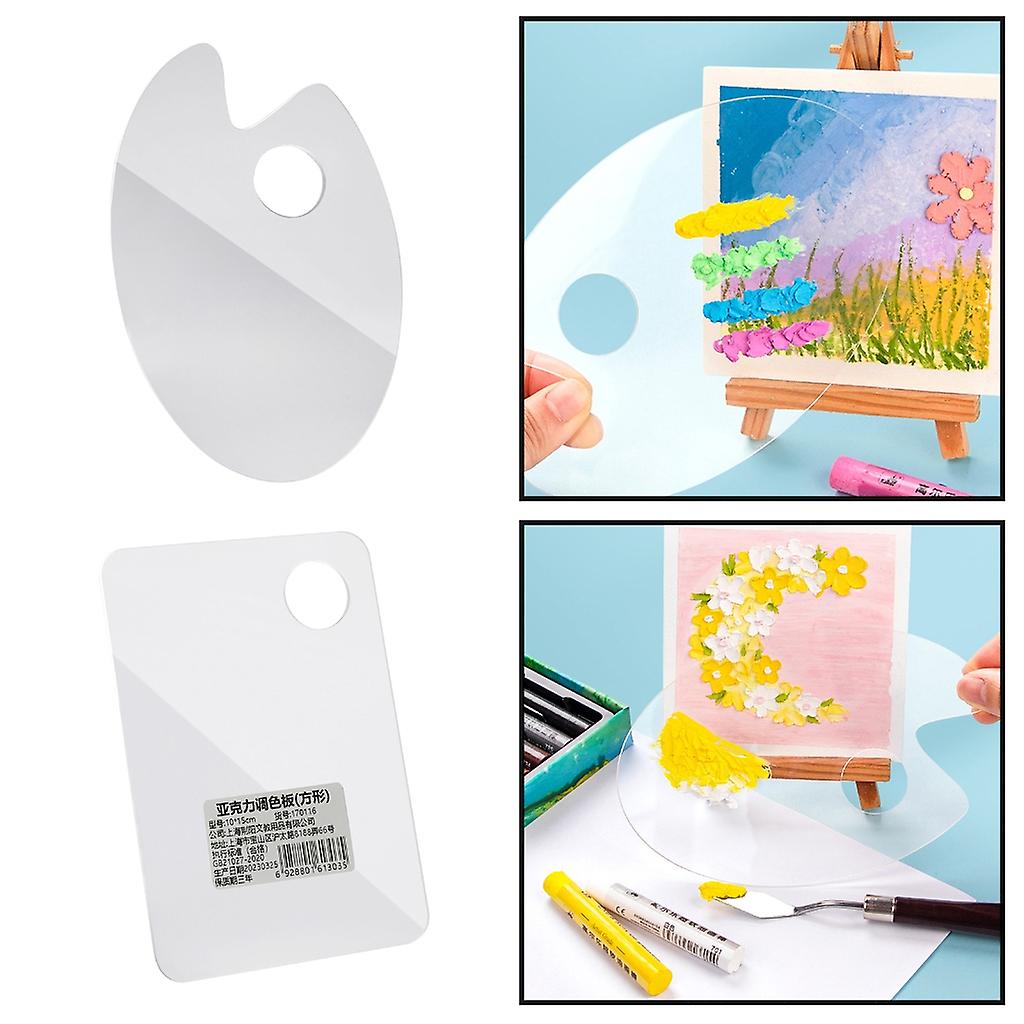 Clear Paint Palettes for Acrylic Painting Oval Art Paint Pallet Holder ...