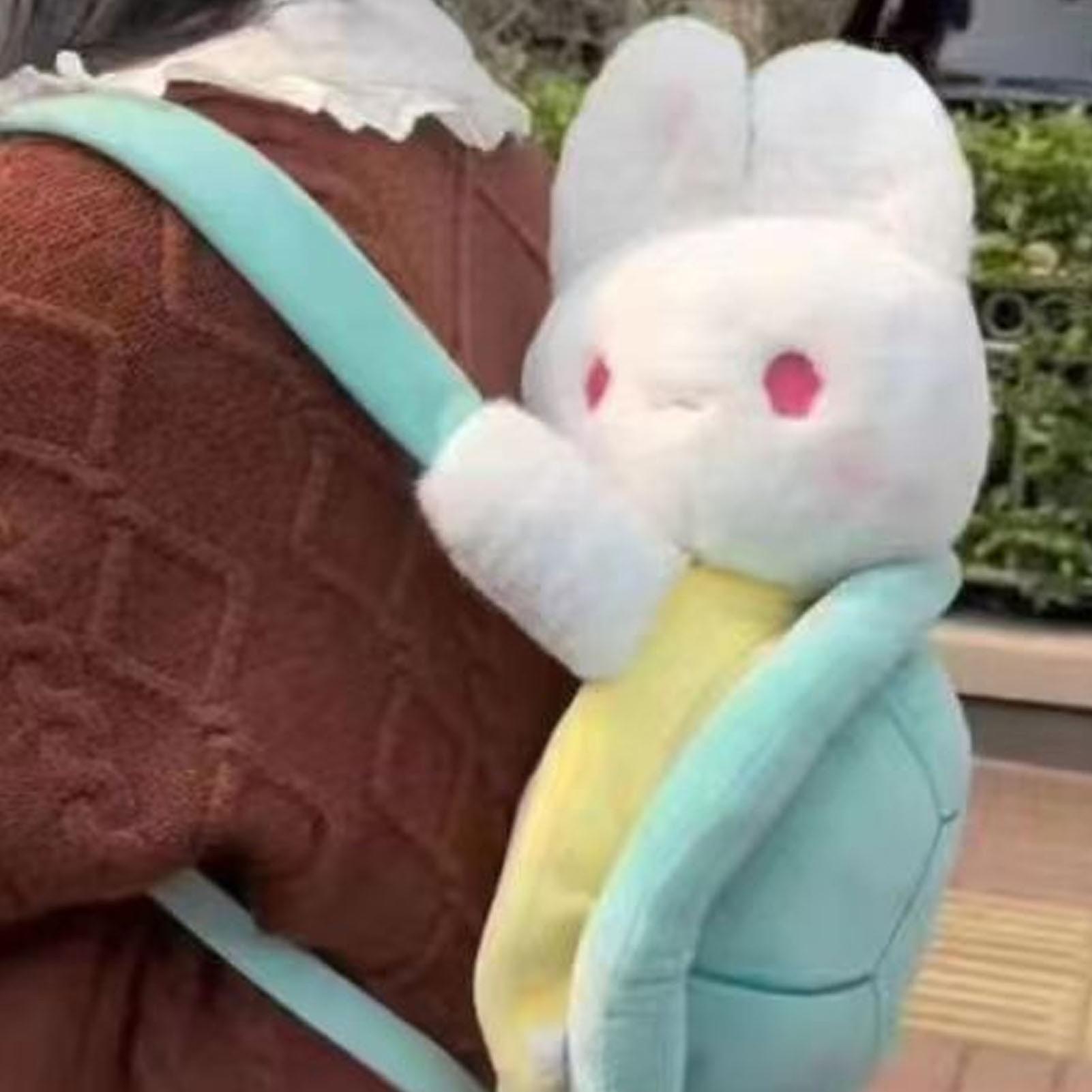 Rabbit Turtle Plush Backpack PP Cotton Short Plush Cartoon Perfect ...