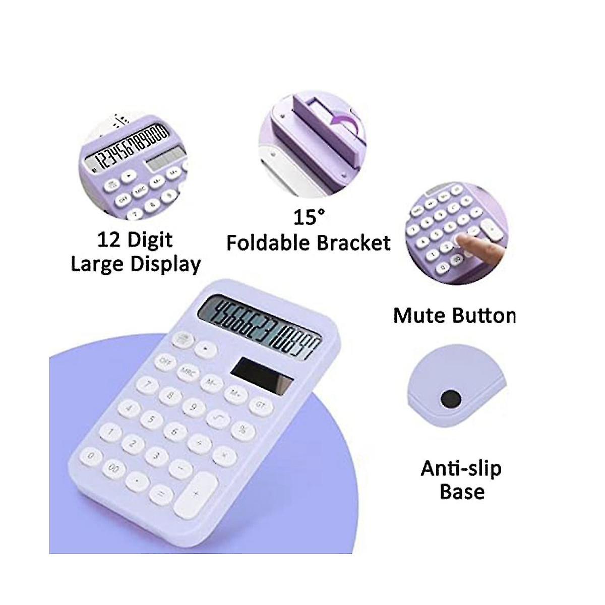 2 Pcs Desk Calculator Basic Calculator 12 Digit Pocket Calculators ...