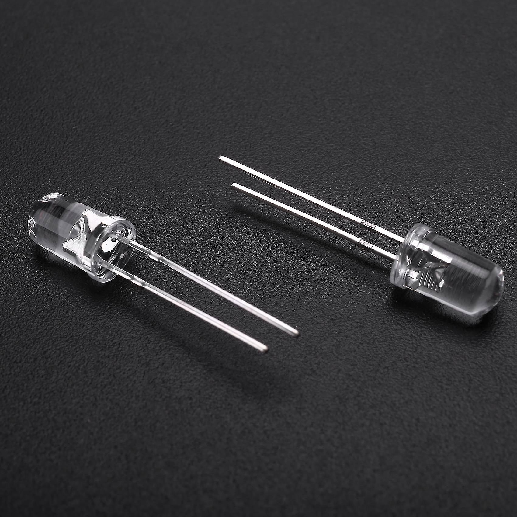 100 Pcs 5mm Warm White Led Diode Lights Dc 3v 20ma Bulb Electronics ...