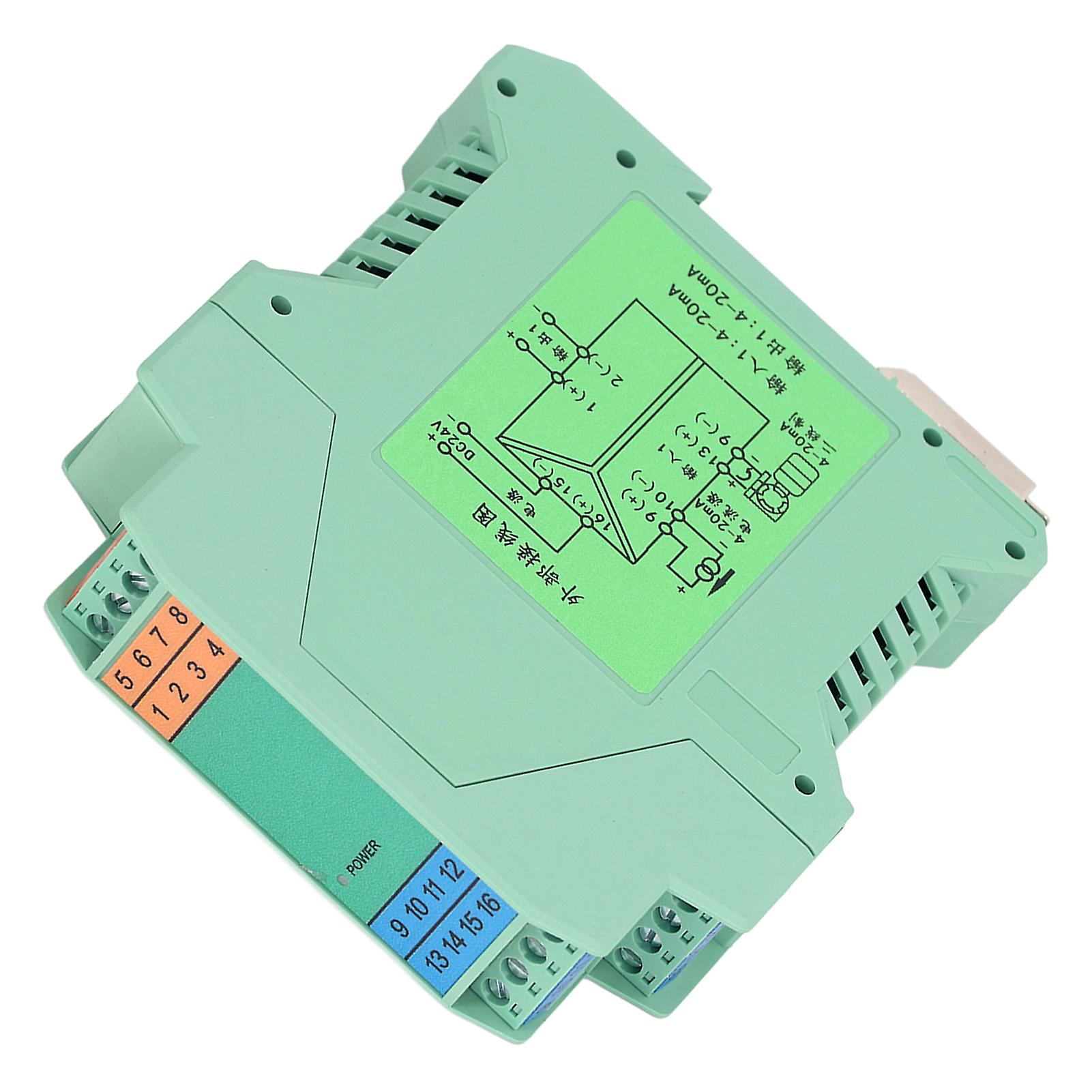 DC24V Signal Isolator 1 Input 1 Output Current Transmitter 4‑20mA Analog PLC Control DIN Rail ...