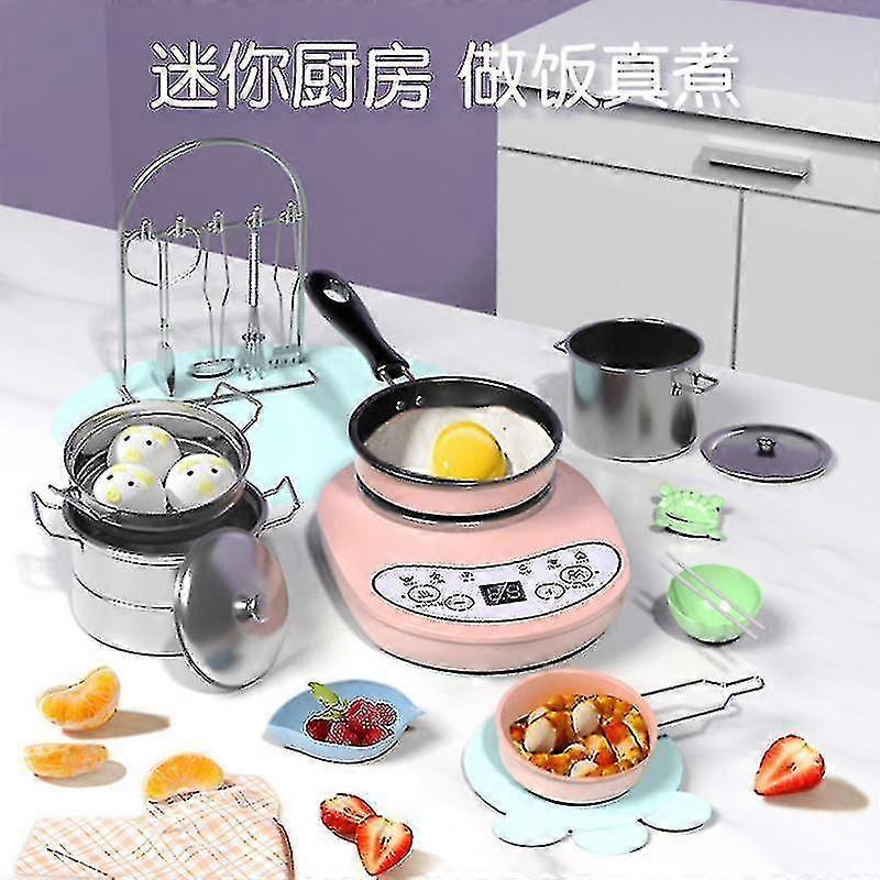 Otwoo Mini Kitchen Toys Real Kids Cooking Set Silicone Nonstick ...