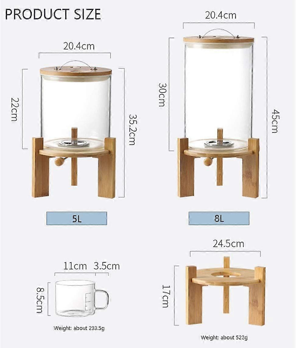 Flour and Cereal Container 5L/8L Rice Dispenser Creative Glass Food ...