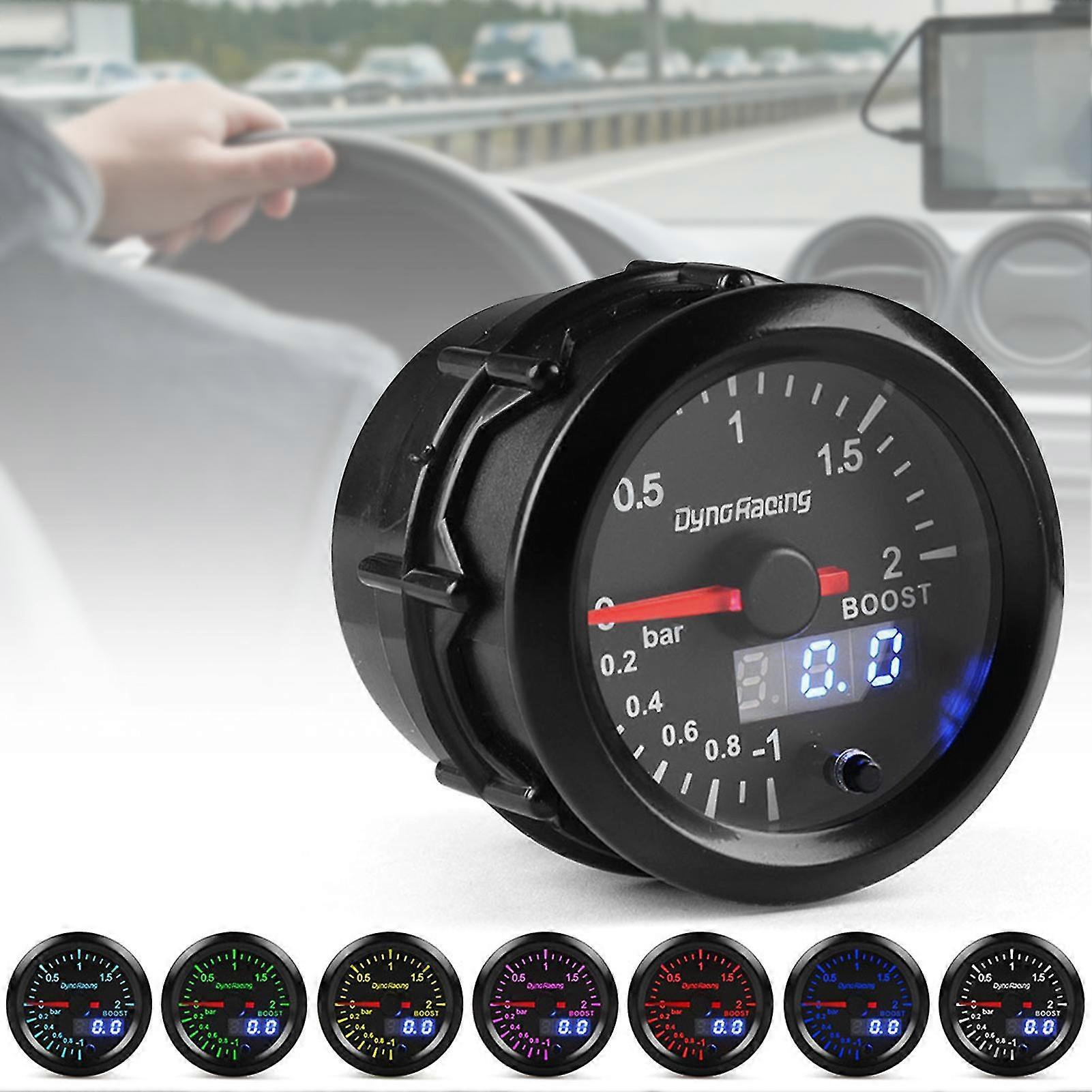 Turbo Boost Gauge Dual Display 2 Bar With Boost Sensor 52mm 2 Inch ...