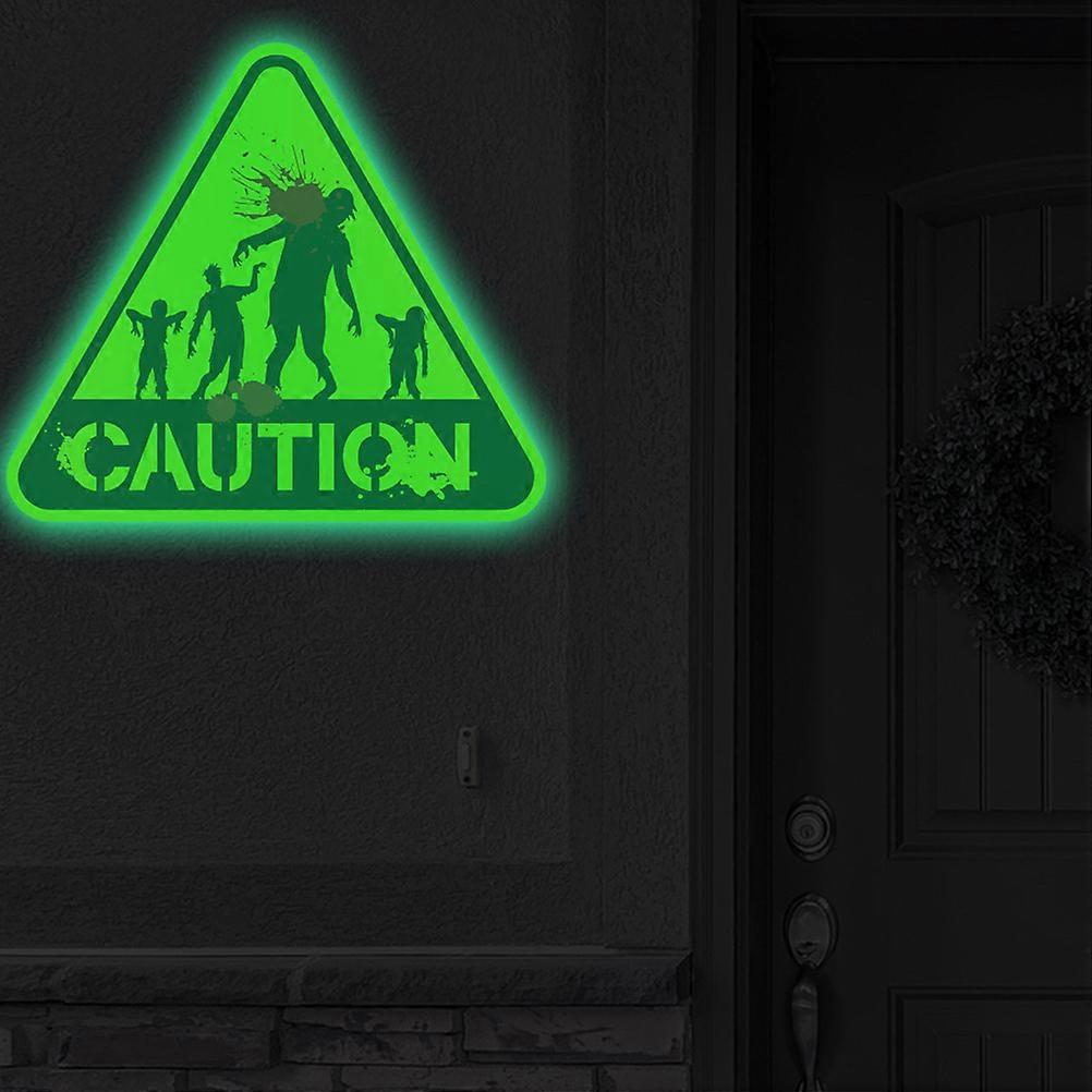 Halloween Horror Warning Sign Sticker Creepy Zombie Caution Sign Door ...
