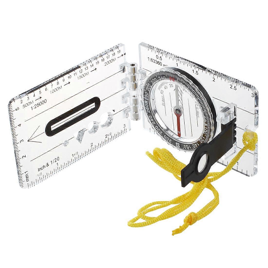 Foldable Navigation Camping Baseplate Compass Ruler Map | Fruugo UK