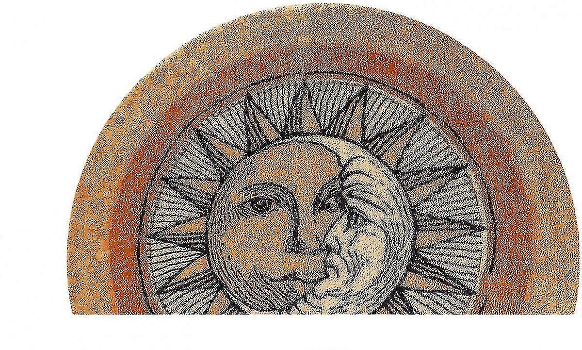 Boho Half Round Door Mat, Bohemian Sun And Moon Semicircle Door Mats ...