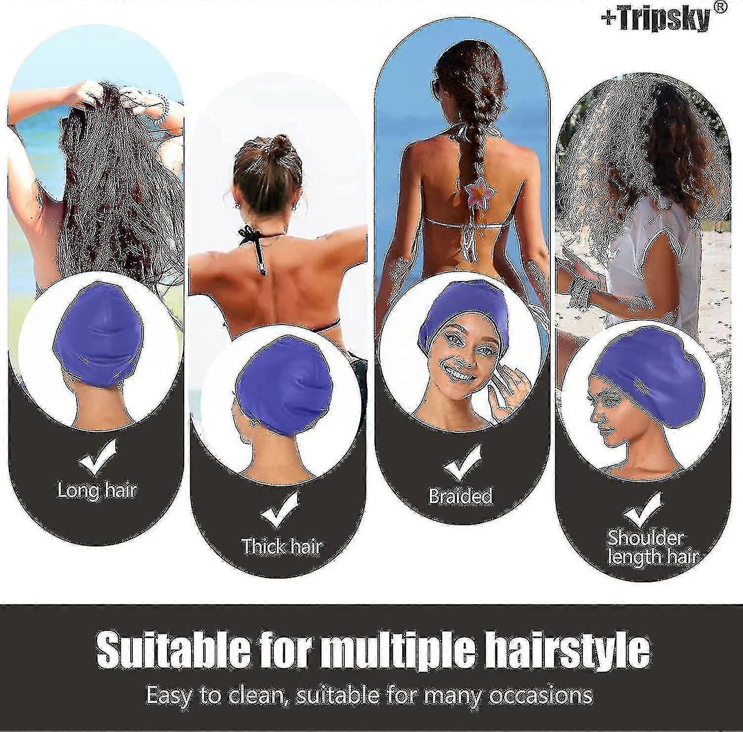 Extra Large Swim Cap Long Hair Swimming Cap for Man and Woman Silicone ...