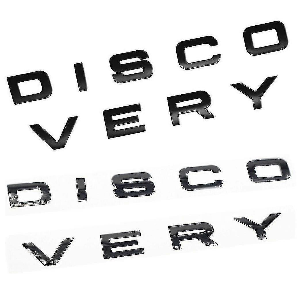 2 Set 3d Glossy Black Letter Discovery Car Rear Front Badge Emblem ...