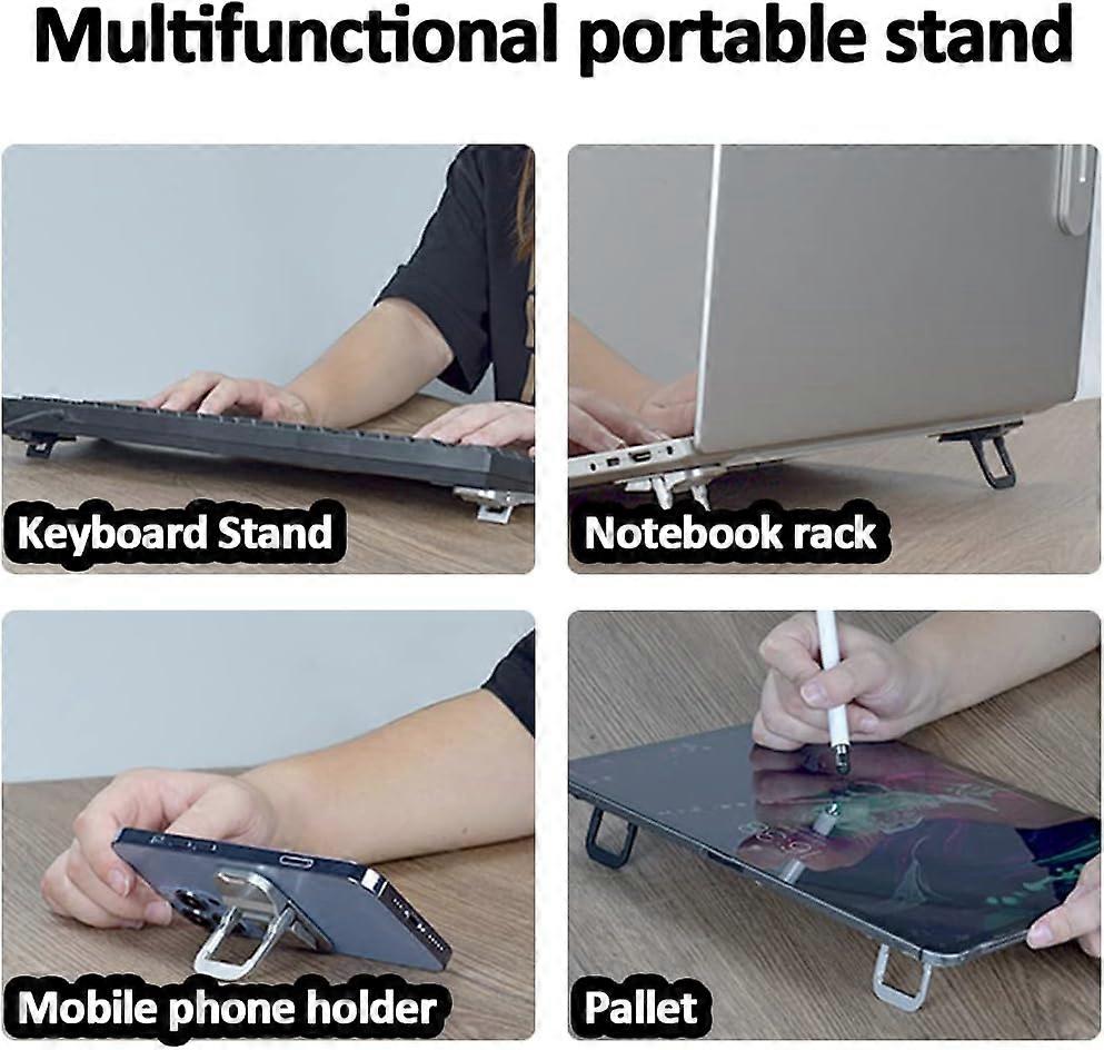 Portable Laptop Riser,2PCS Self-Adhesive Mini Laptop Stand Invisible ...
