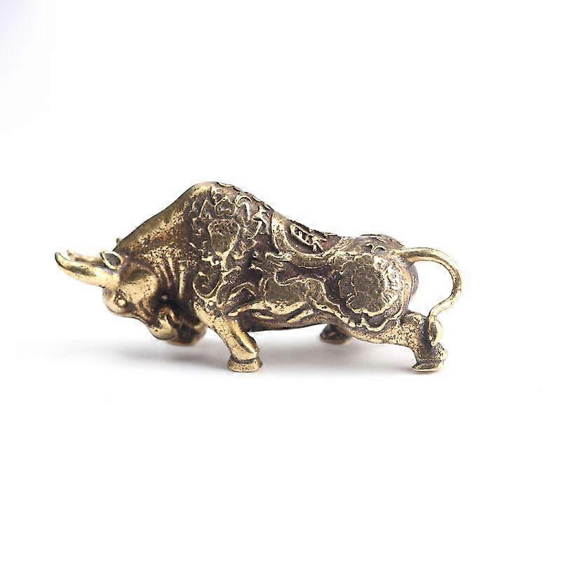 Solid Brass Bull Figurine Small Bull Statue House Ornament Animal ...