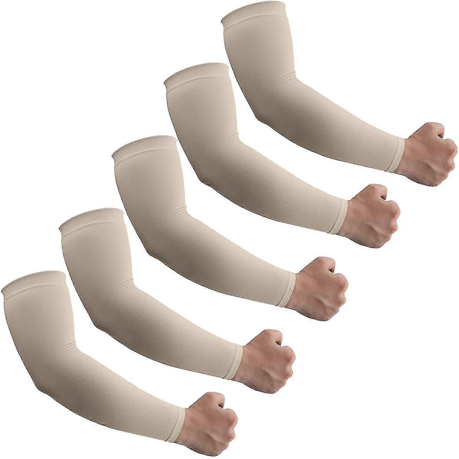 Upf50+sun Uv Protection Cooling Sleeves, 5 Pairs Compression Sleeve For ...