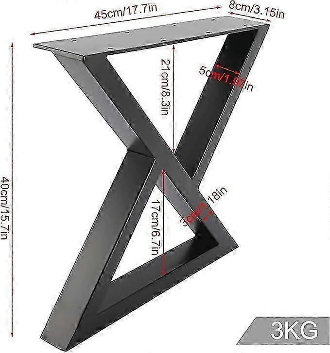 Metal Table Legs, 2 Pieces Industrial Rustic Furniture Decorative Legs ...