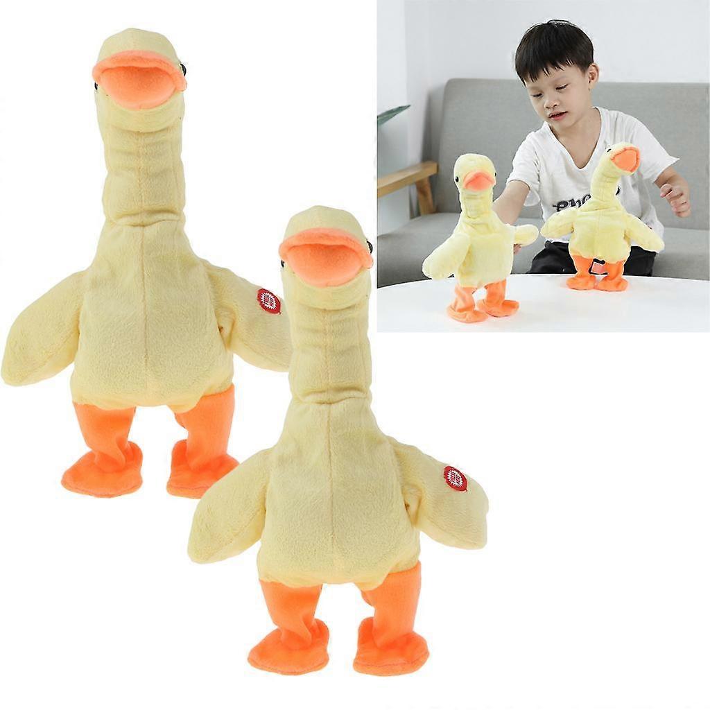 2 X Small Walking Plush Duck Toy Battery-Powered Stuffed Animal W/Sound ...