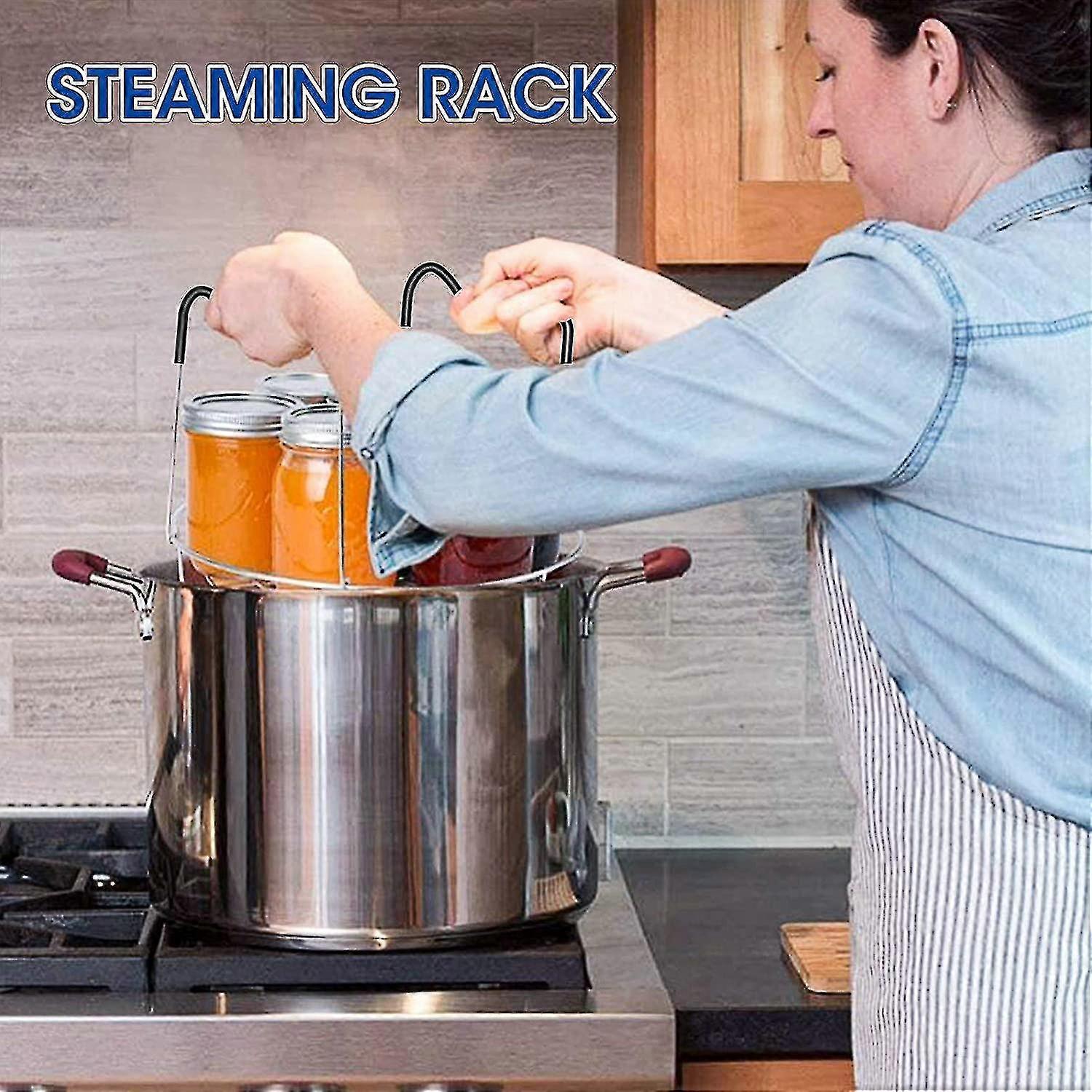 4 Pieces Canning Kit, 1 Canning Rack + 1 Canning Tong + 2 Canning ...