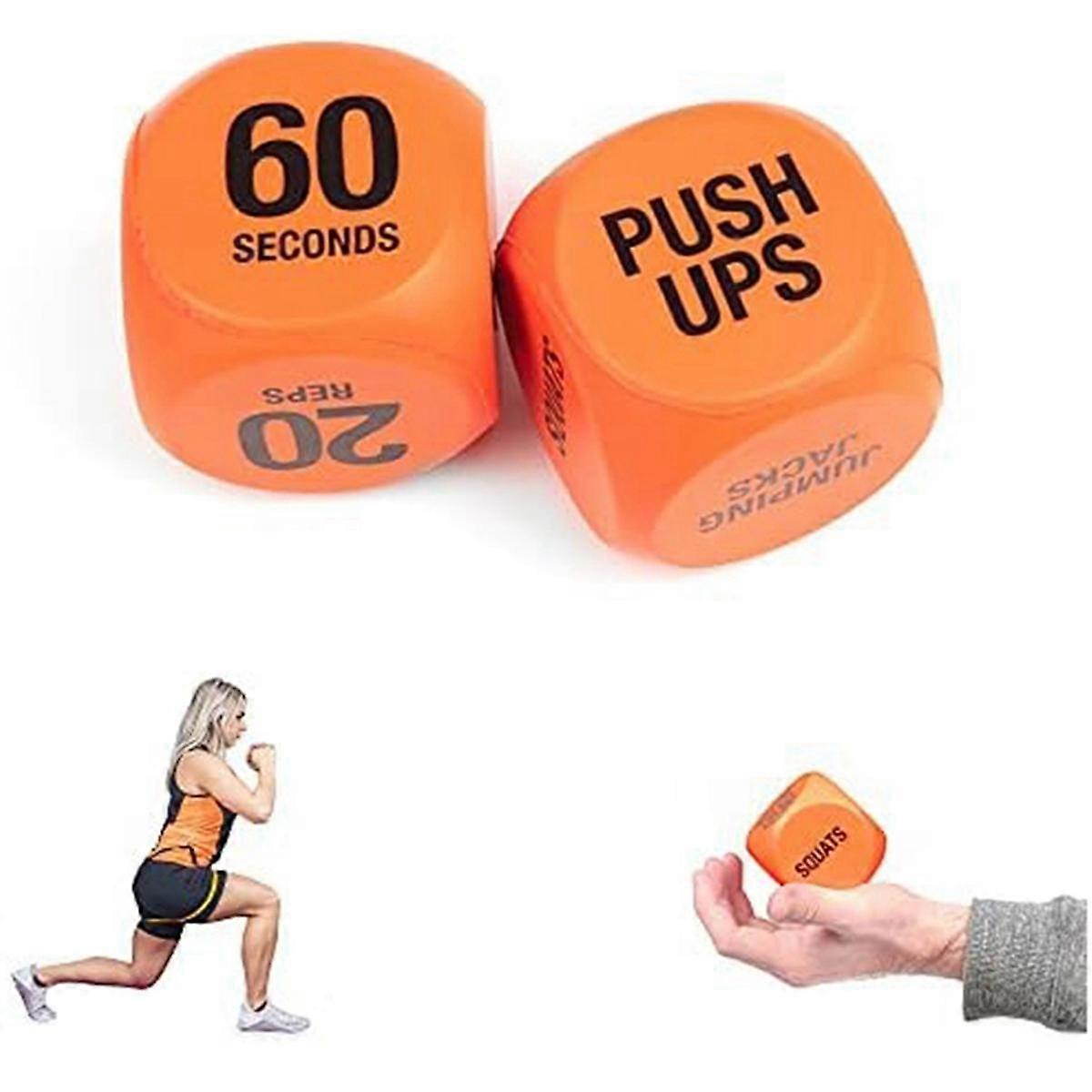 2Pcs Exercise Dice - Workout Dice Game for Cardio, Exercise Classes ...
