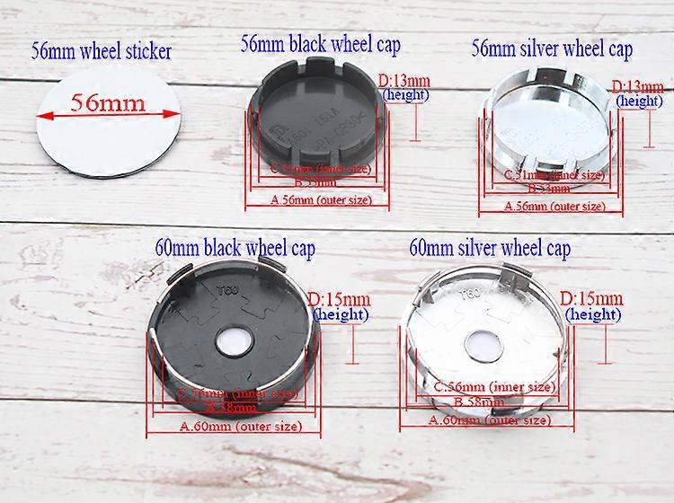 4pcs 56mm or 60mm newest W WORK VS Car Logo Emblem Wheel Center Cap Rim ...