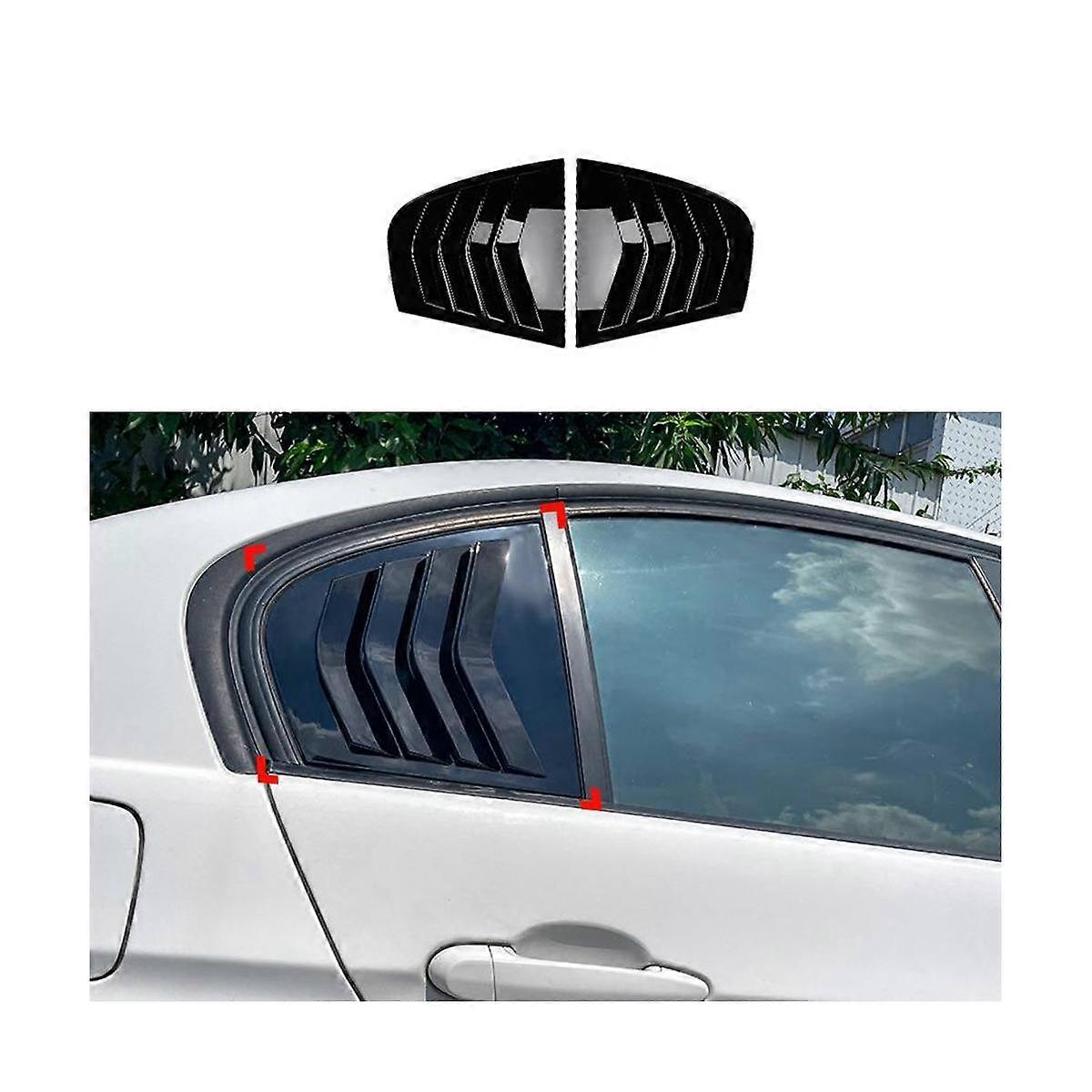 Car Glossy Black Rear Windows Triangle Louver Cover Sticker for 3Series ...