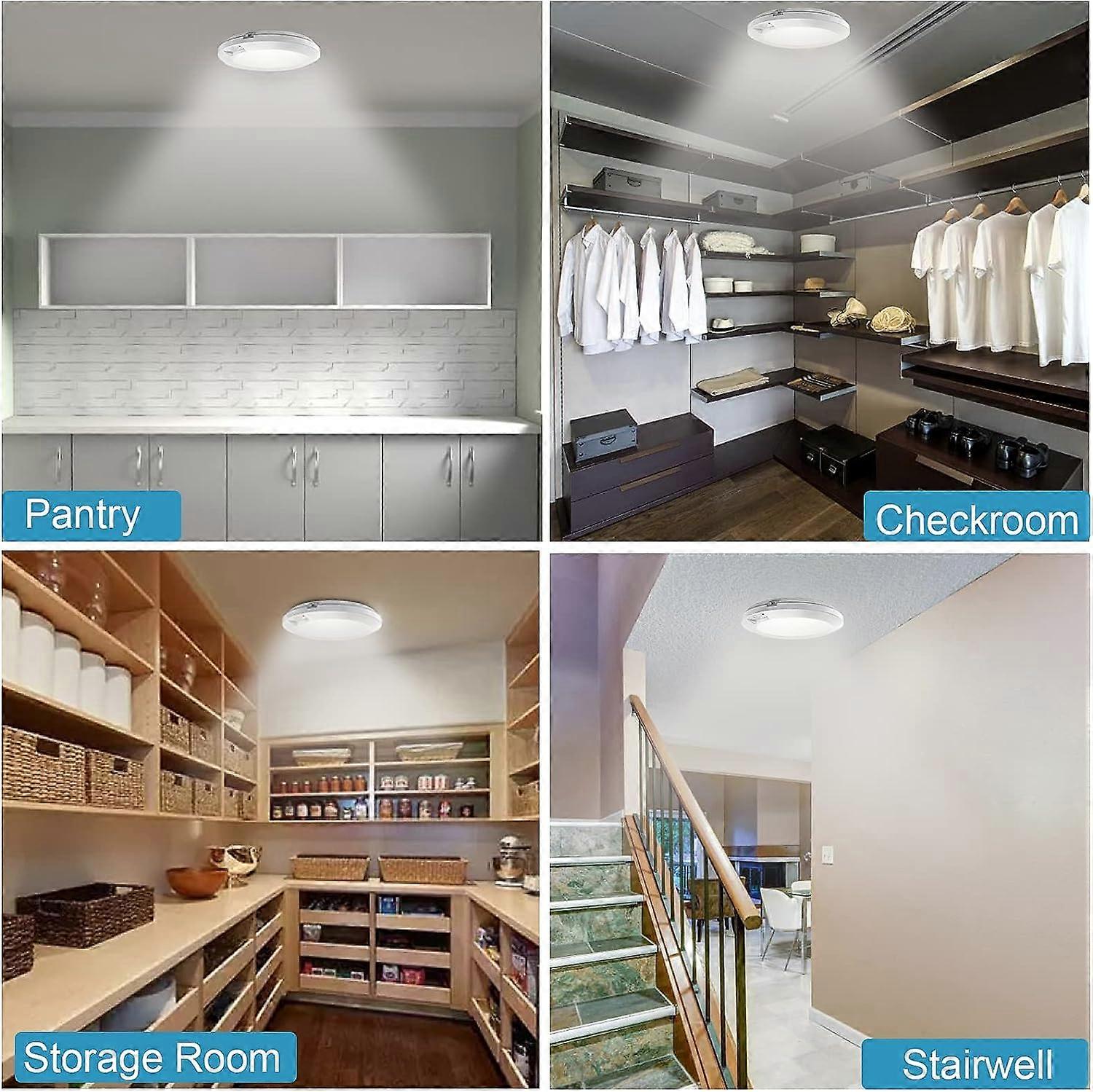 LED Wireless Motion Sensor Ceiling Light Battery Operated Motion ...