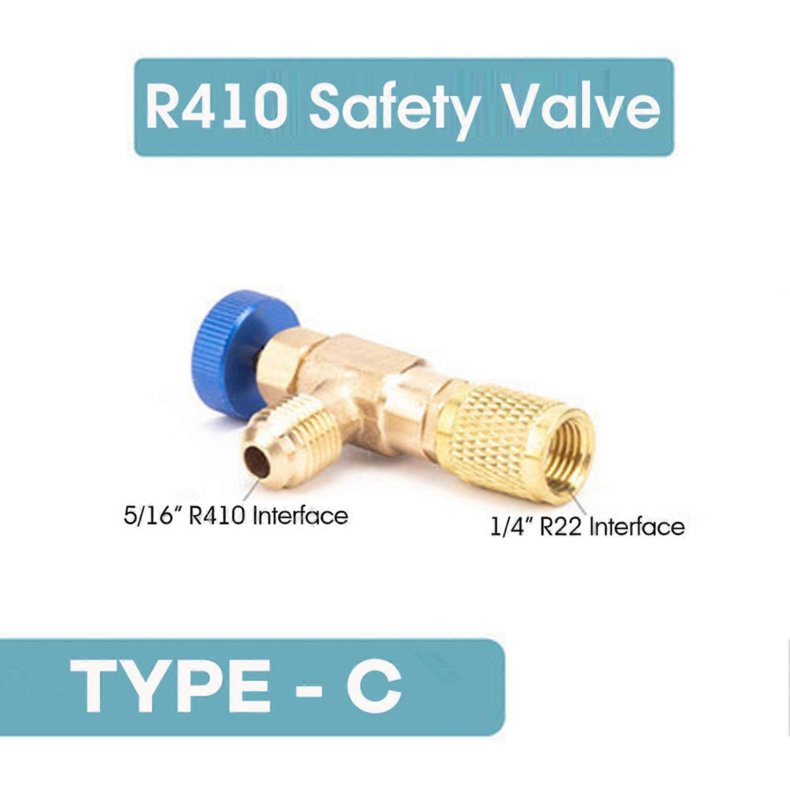 R410/R22 Safety Valve Sealed Brass 1/4 5/16 Inch Air Conditioning ...