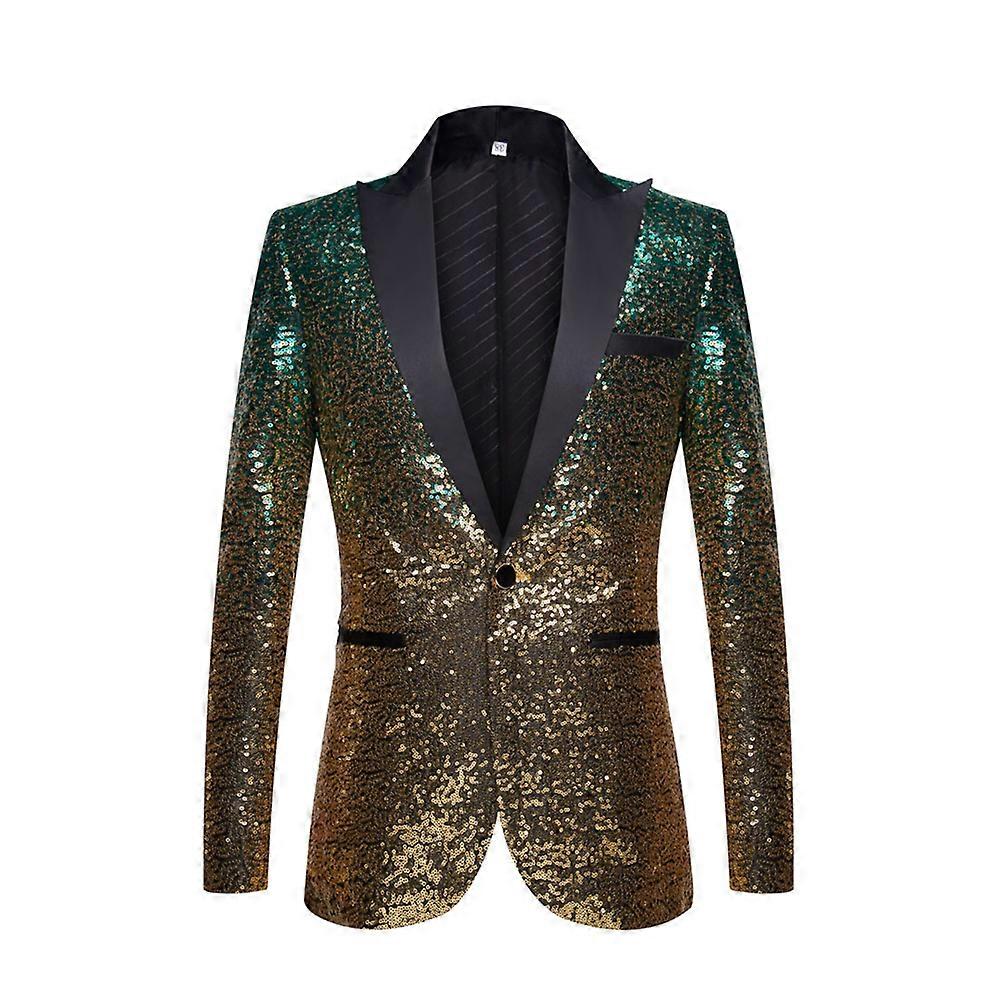 Men Fashion Gradual Change Color Sequins Suit Jacket | Fruugo UK
