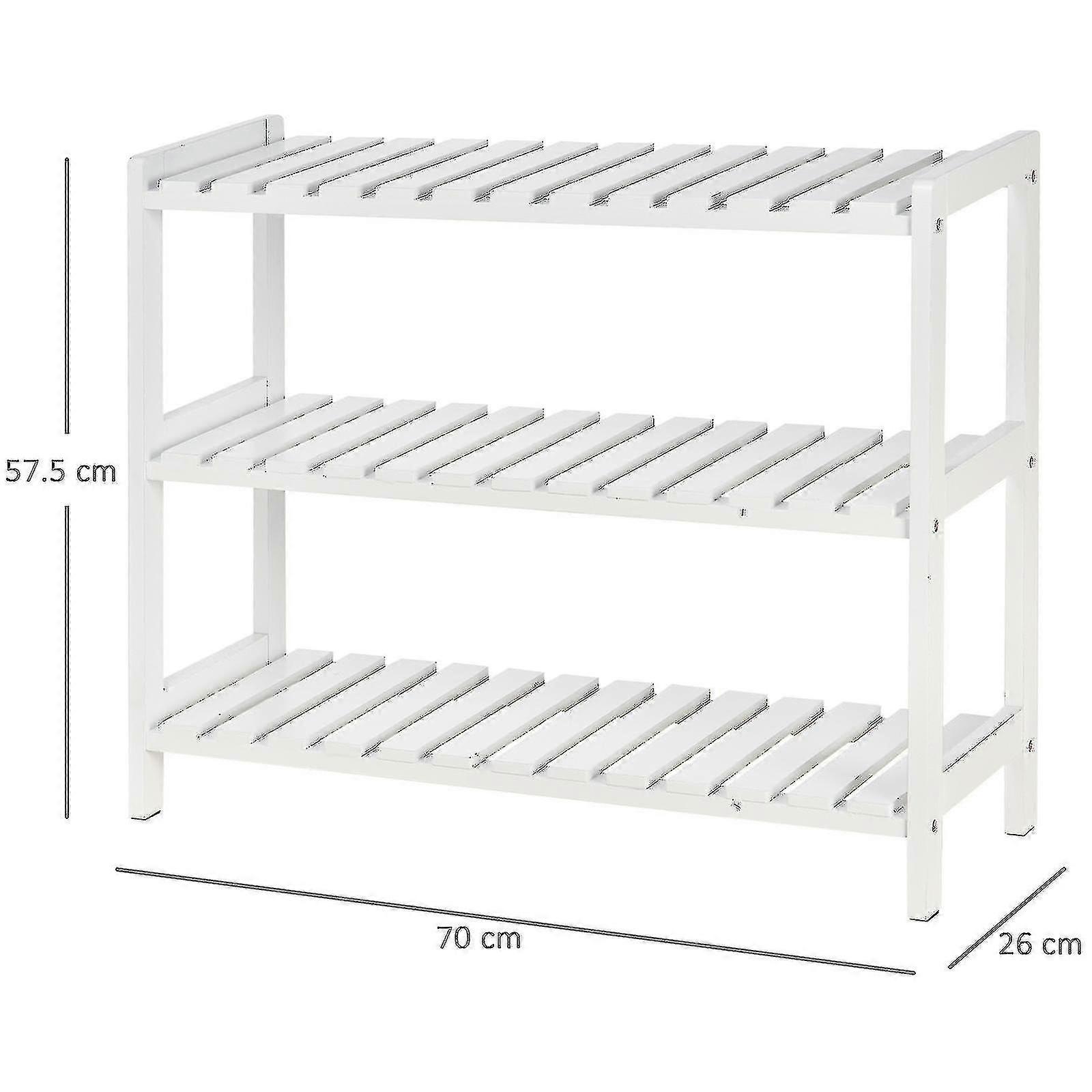New product,3-tier Shoe Rack Wood Frame Slatted Shelves Open Hygienic ...