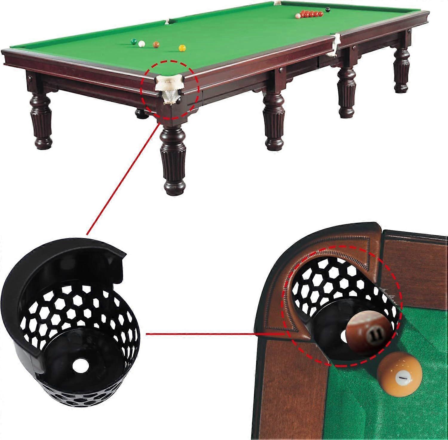 6pcs Pool Table Pockets, Plastic Web Billiard Baskets, Black Snooker ...