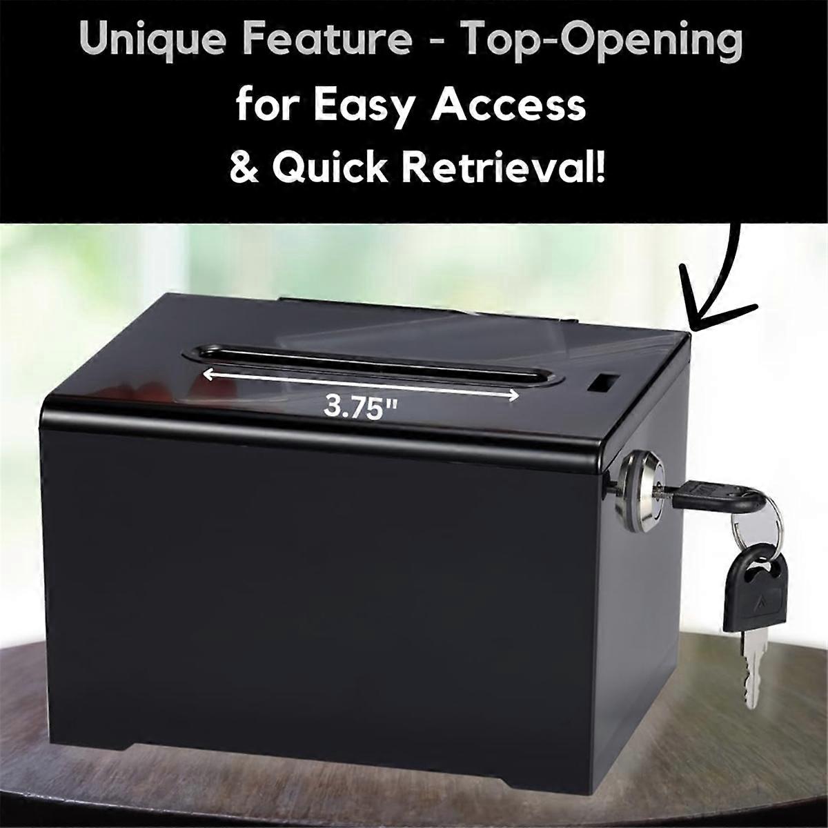 Donation Box with Lock - Acrylic Suggestion Box with Slot, Ballot Lock ...