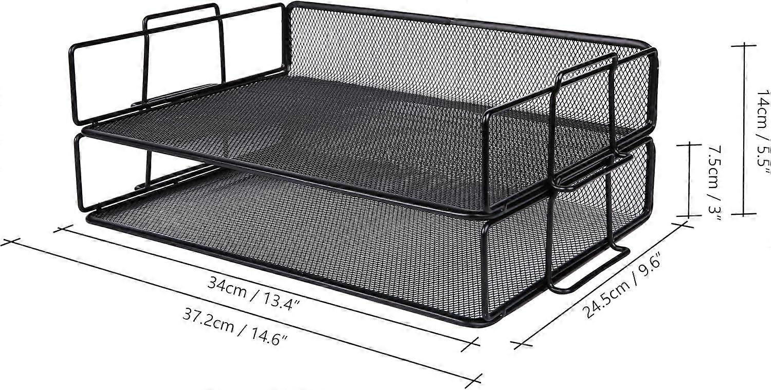 Letter Trays 2pcs Stackable Paper Sorter/Desk File Tray/Desk Organiser ...