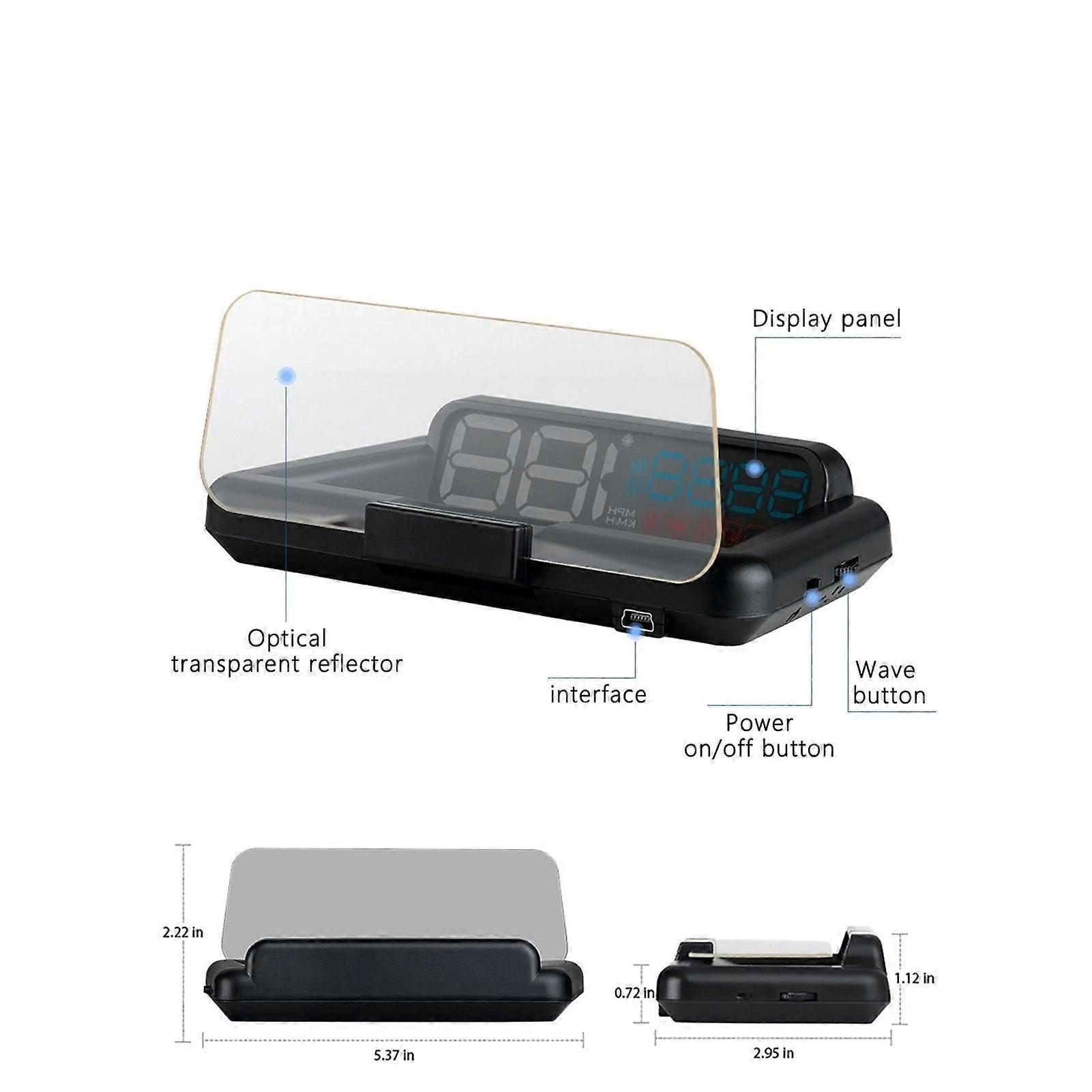 Hud Head Up Display High Definition Speedometer Car Safe Driving ...