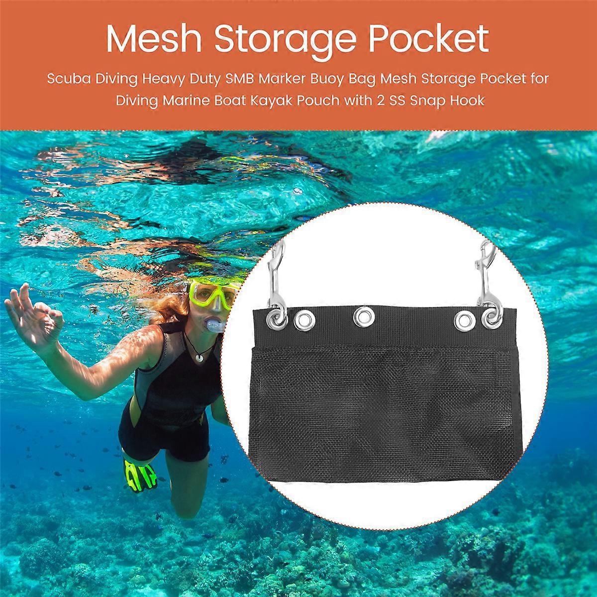 Scuba Diving Heavy Duty SMB Marker Buoy Bag Mesh Storage Pocket for ...