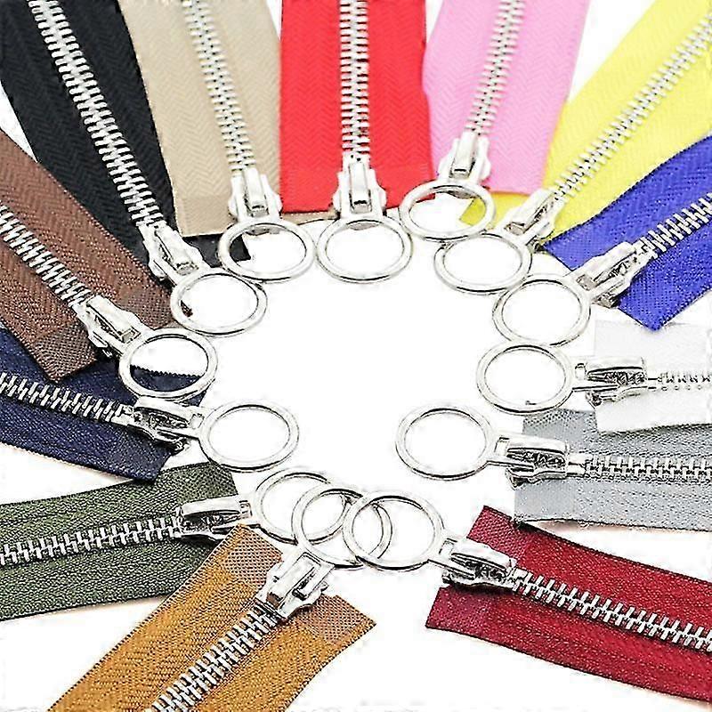 5# 70/90cm Metal Zipper Double Slider Round Ring Zipper For DIY Sewing ...