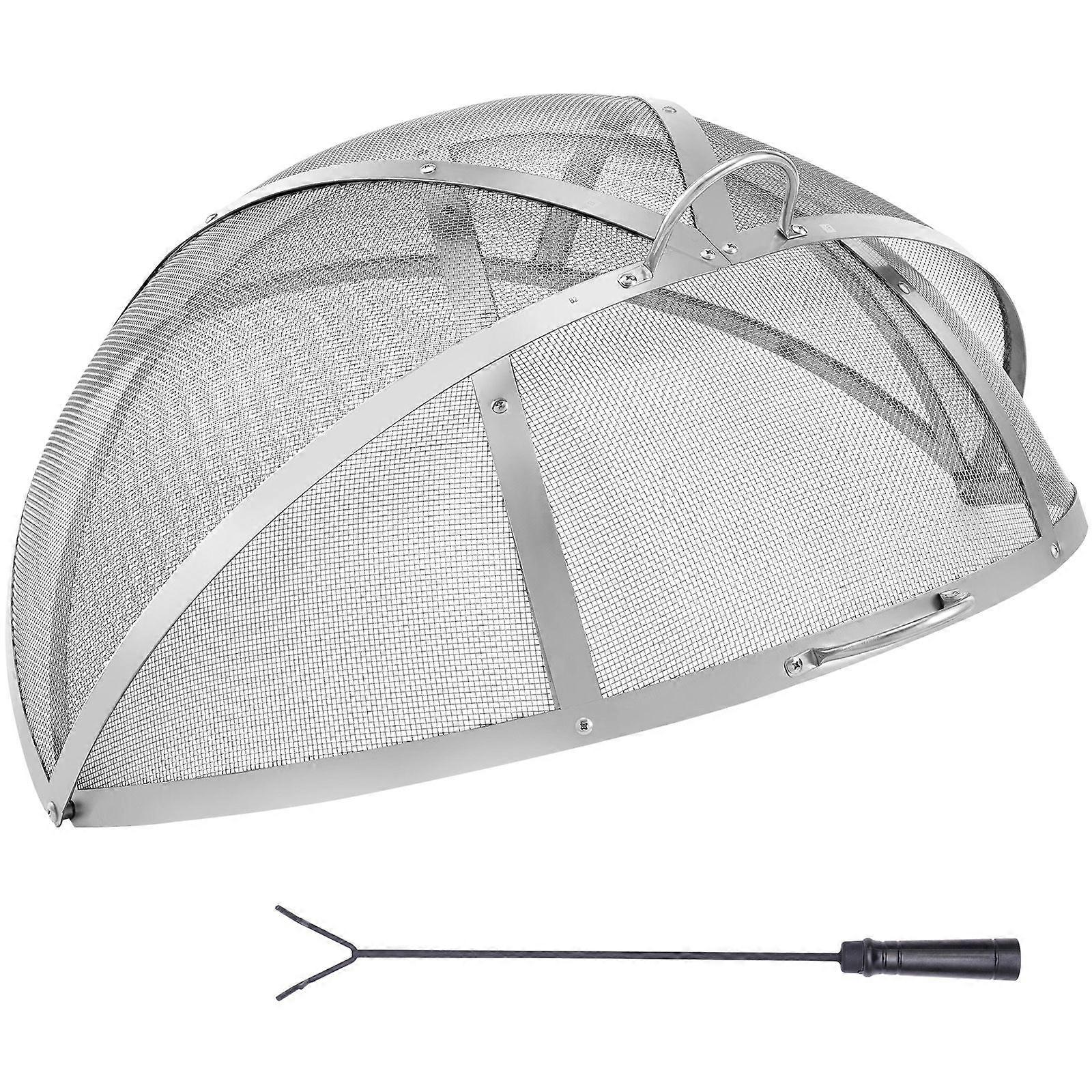 Fire Pit Spark Screen Round 40", Reinforced Heavy Duty Steel Metal ...