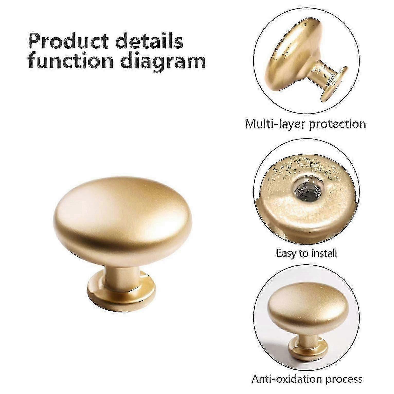 8 Pcs Door Knobs Gold Drawer Knobs Cupboard Handles Small Pull With ...