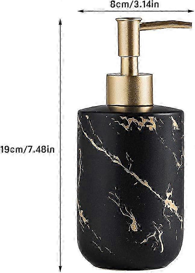 300Ml Marble Texture Ceramic Hand Soap Pump Dispenser for Bathroom ...
