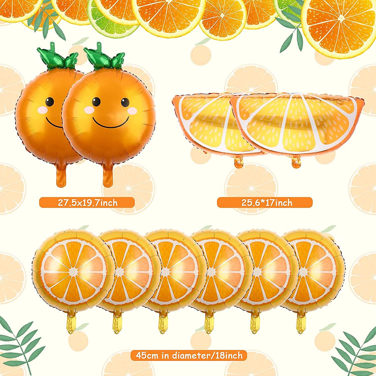 10 Pieces Orange Citrus Foil Balloon Cartoon Fruit Aluminum Foil ...