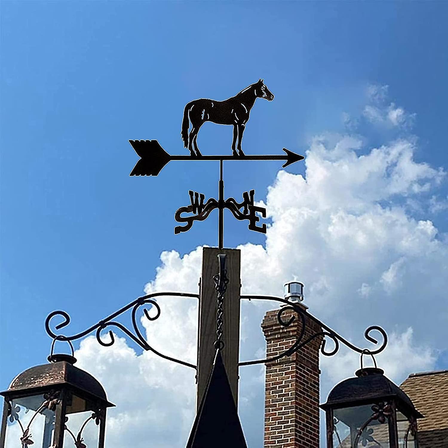 Shao Weather Vane Garden Metal Iron Horse Decorations Wind Direction ...