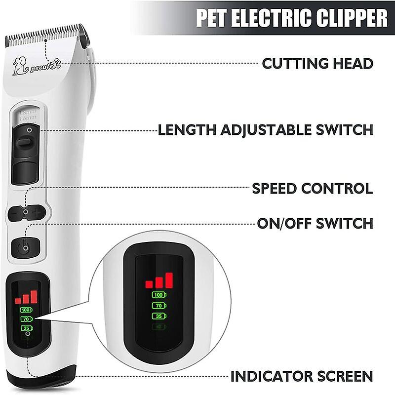 Professional Dog Clipper with LCD Display, Thick Long Hair Dog Clipper ...