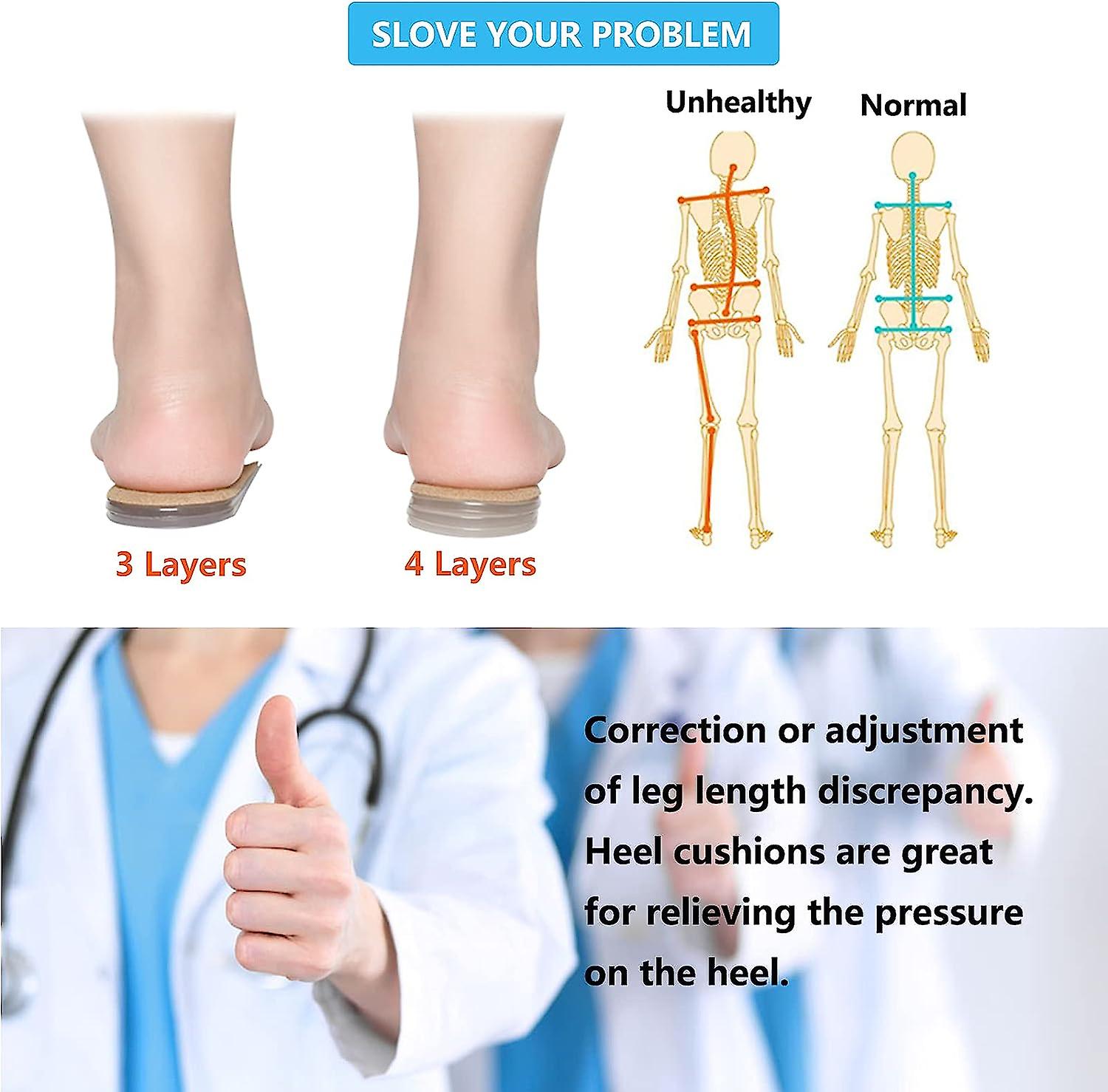 Heel Lifts For Leg Length Discrepancy, 4 Layers - Adjustable Orthopedic ...